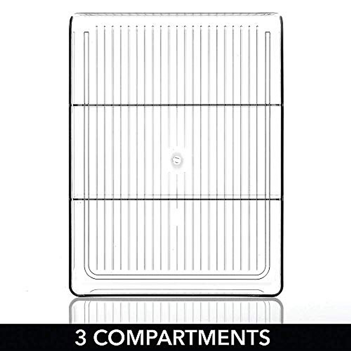 mDesign Kitchen Plastic Storage Organizer Combo Set of 2 Bins - For Kitchen, Pantry, Cabinet, Fridge/Freezer for Organizing Snacks, Produce, Vegetables, Pasta Food, 2 Piece Set - Clear