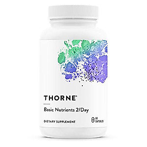 Thorne Basic Nutrients 2/Day - Comprehensive Daily Multivitamin with Optimal Bioavailability - Vitamin and Mineral Formula - Gluten-Free, Dairy-Free, Soy-Free - 60 Capsules - 30 Servings