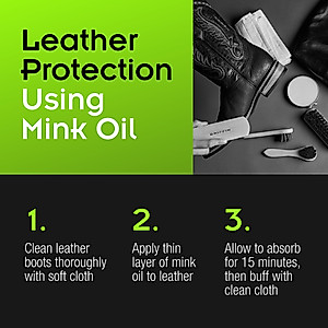GRIFFIN Mink Oil - Leather Conditioner, Leather Softener, Water Repellent (Waterproofing) and Weather Protector - Shoes, Boots, Handbags and Leather Goods (2.8 oz) - Made in USA