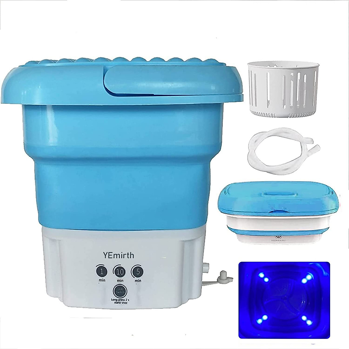 YEmirth Mini Baby Washing Machine, Travel Washing Machine 3 Modes Deep Cleaning Half Automatic Washing And Drying In One Energy Saving, Folding Portable Mini Washing Machine For Home Hotel Rv