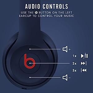 Beats Solo3 Wireless On-Ear Headphones - Apple W1 Headphone Chip, Class 1 Bluetooth, 40 Hours of Listening Time, Built-in Microphone - Club Navy (Latest Model)