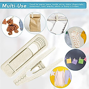 120 Pcs Beige Velvet Hangers Clips Strong Non Slip Velvet Pants Hangers Flocked Clothes Clips Baby Finger Clips for Kids Adults Suit Skirt Clothes Thin Slim Felt Hangers