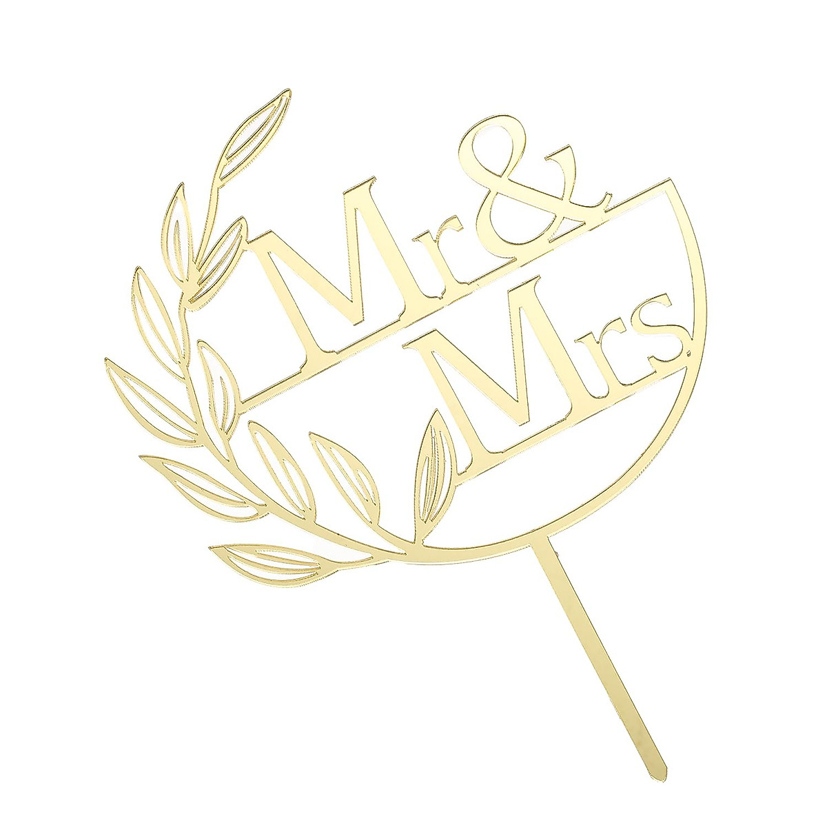 Mr and Mrs Cake Toppers，Cake Toppers for Wedding，Mirrored Gold Acrylic， Bride and Groom Cake Toppers，Wedding, Bridal Shower, Engagement, Anniversary Cake Decorations。