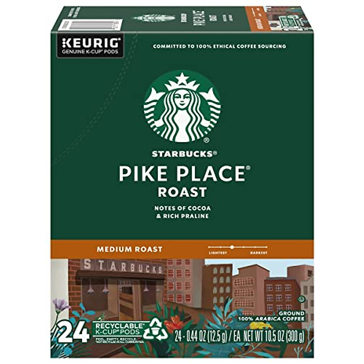 Starbucks Pike Place Roast, K-Cup Portion Pack for Keurig K-Cup Brewers, 24 K-Cups (Pack of 2)
