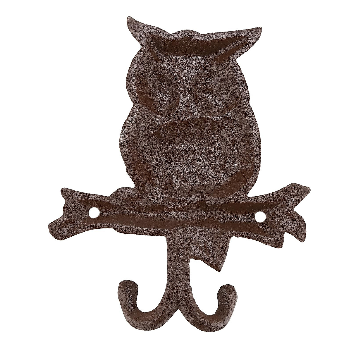 BRASSTAR Cast Iron Owl Molding Double Hook Wall Coat Hanging for Coats, Bags, Hats, Towels, Keys, Rustic Retro Home Decorative Gift TQGJPT489