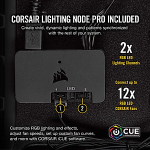 Corsair LL Series LL120 Black RGB 120mm Dual Light Loop RGB LED PWM Fan 3 Fan Pack with Lighting Node Pro (CO-9050072-WW) (Renewed)