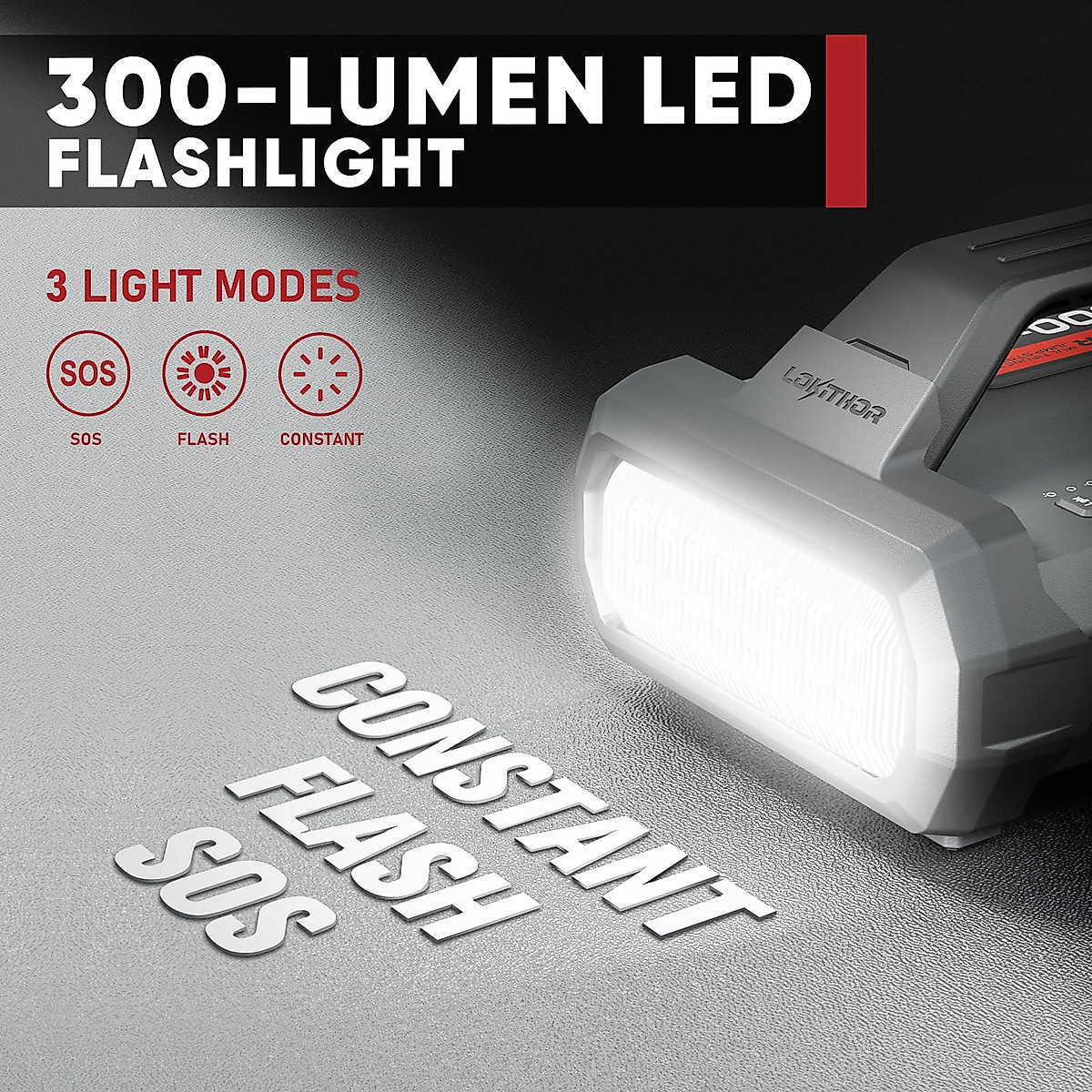 LOKITHOR JA300 Jump Starter with Air Compressor, 1500Amp 12V Portable Car Battery Booster Pack for Upto 7.0L Gas or 4.5L Diesel, 150 PSI Tire Inflator with Digital Screen, 24 Months Ultra-Long Standby