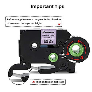 5-Pack TZe TZ Tape Compatible with Brother P Touch Label Tape 12mm 0.47 Inch Laminated(White,Berry Pink,Purple,Pink,Blue),for Ptouch PT-D210 H110 D600 D220 D410 Label Maker