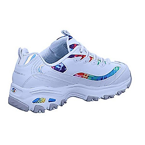 Skechers Women's D'Lites-Summer Fiesta Sneaker, White Multi, 5 M US