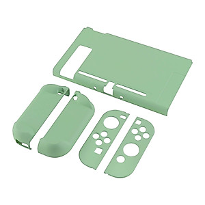 eXtremeRate PlayVital Back Cover for Nintendo Switch Console, NS Joycon Handheld Controller Separable Protector Hard Shell, Customized Dockable Protective Case for Nintendo Switch - Matcha Green