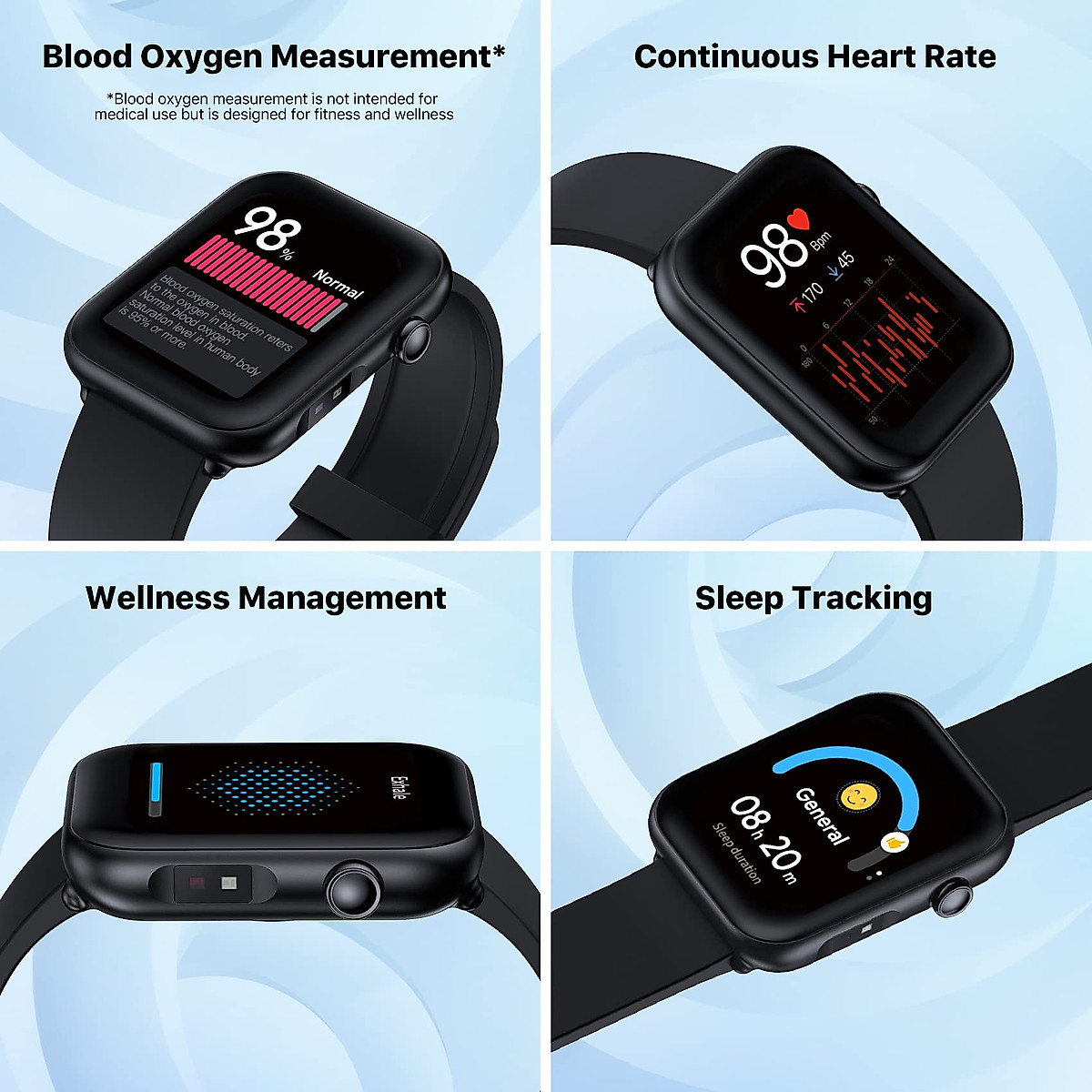 Ticwatch GTH Pro Smartwatch Arty Heart Health and Dual Sensor Technology 5ATM Waterproof GPS Fitness Tracker with Heart Rate & Sleep Monitor Blood Oxygen for Men Women iOS/Android Compatible