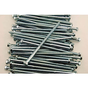 (25) Hex Head 3/8 x 8 Lag Bolts Zinc Plate Wood Screws