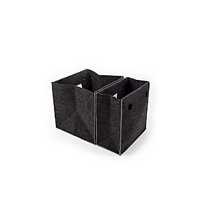 Three by Three Seattle Felt-Like-It™ Short-Slim Connectable Bins: Stylish and Versatile Storage Solutions for Laundry and More 15” tall x 7.5” wide x 15” deep