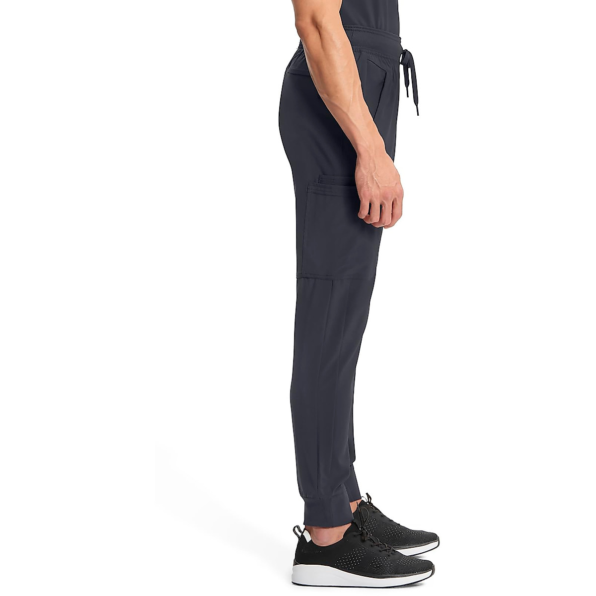 Infinity Cherokee Men's Jogger Pants with Drawstring Waist Mid Rise 5 Pockets Bottoms CK004AS, L Short, Pewter