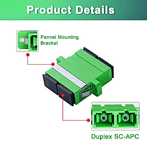 40Pcs SC-APC to SC-APC Couplers, Duplex Fiber Optical Adapters Cable Connectors