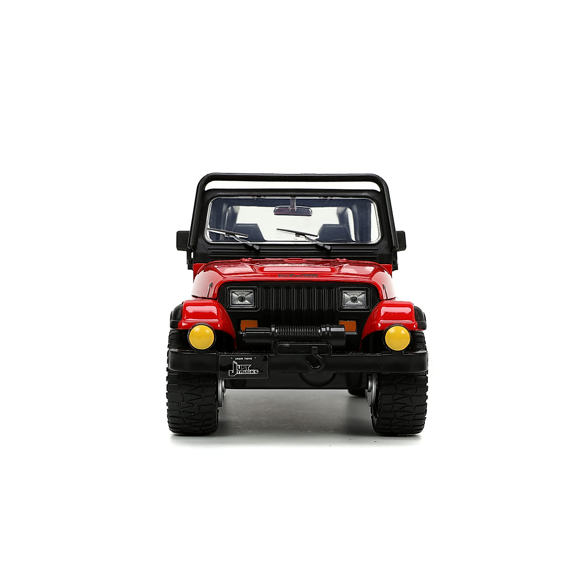 Jada Toys Just Trucks 1:24 1992 Jeep Wrangler Die-cast Car Red/Black with Tire Rack, Toys for Kids and Adults