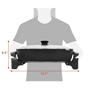 10.5-Quart Jumbo Electric Skillet with Easy-Pour Spout, Black - Versatile Cooking Made Easy