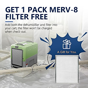 ALORAIR 180 Pint Commercial Dehumidifier with Pump for Basement Warehouse & Job Sites, Large Space Crawl Space Dehumidifier for Efficient Water Damage Restoration,5 Years Warranty,Green