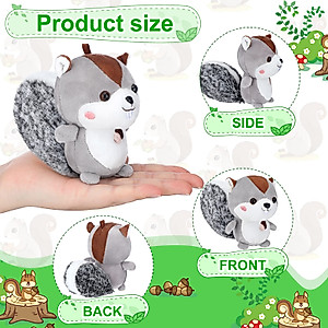 Sosation 6 Pcs Squirrel Stuffed Animal Plush 4.7 Inch Cute Squirrel Plush Small Stuffed Squirrel Toy Stuffed Animal Keychain for DIY Birthday Party Keys Backpack (Squirrel Style)
