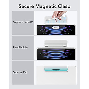 ESR iPad Keyboard Case for iPad Pro 11 inch (1st, 2nd, 3rd, 4th Generation) and iPad Air (4th, 5th Generation), iPad Magnetic Detachable Keyboard Case, Multi Adjustable Mode, Light and Portable, White