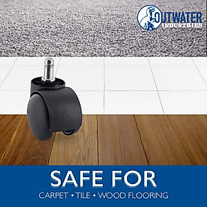 Outwater's Office Chair Replacement Caster Wheels | Nylon Material with Universal Stem/Grip Neck Stem 7/16" X 7/8th" | Set of 5