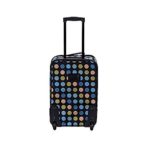 Rockland Polka Softside Upright Luggage Set with telescoping_handle, Multi/Blue Dot, 4-Piece (14/19/24/28)