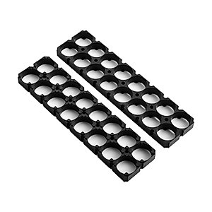 Bettomshin 20Pcs 2x8 Cell Spacer 18650 Lithium Battery Plastic Holder Bracket for DIY Battery Pack 18.5mm Hole Dia