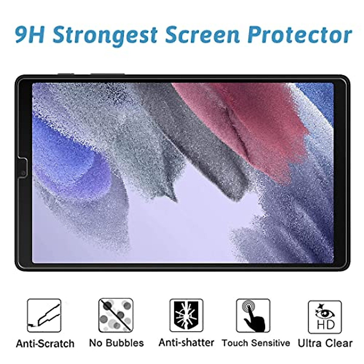 GOZOPO Screen Protector for Samsung Galaxy Tab A7 Lite (8.7 Inch)[Scratch Resistant] SM-T220/T225 Tempered Glass Film - 2-Pack