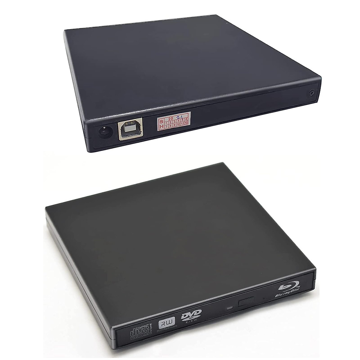 VSVABEFV External USB Blu Ray Drive, Ultra-Slim BD/CD/DVD-ROM CD/DVD-RW Blu Ray Burner Player Rewriter for Laptop/MacBook/Desktop, Portable Blu-Ray Drive Compatible with Windows XP/7/8/10/X MacOS