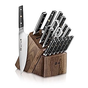 Cangshan TC Series 1021455 Swedish 14C28N Steel Forged 17-Piece Knife Block Set, Walnut