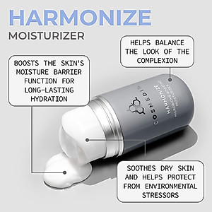 COSMEDIX Harmonize Microbiome Boosting Moisturizer - Ultra-Light Prebiotic Facial Skin Care Products for Softer, Smoother & Vibrant-Looking Skin - Face Lotion for All Skin Types
