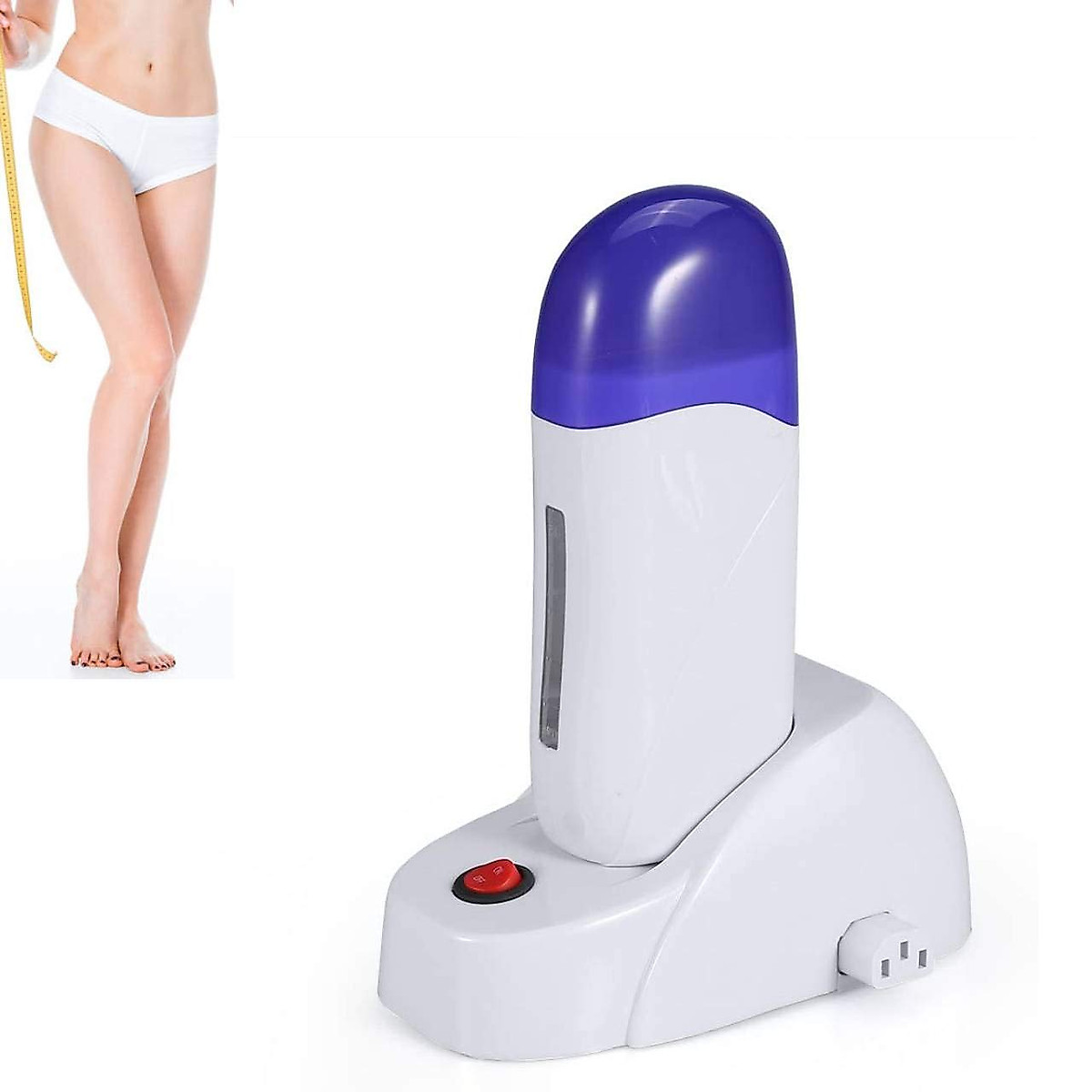 Roll-On Electric Waxing Machine for Painless Hair Removal, Warm Roller Wax Cartridge with Pedestal for Women and Men