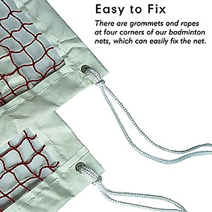 DOURR Badminton Net, Outdoor Indoor Sports Classic Badminton Replacement Net with Steel Cable Ropes for Backyard Beach Garden Schoolyard (20 FT x 2.5 FT)