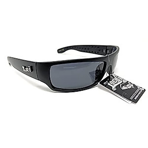 Locs Mad Dog Hardcore Gangster Cholo Narrow Rectangular Sunglasses (Matte Black)