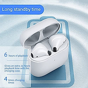 Wireless Earbuds, Air Pro Bluetooth 5.3 Headphones Noise Cancelling Hi-Fi Stereo, 30 Hours Playtime, IPX7 Waterproof in-Ear Earbuds with Microphone, Sports and Work Bluetooth Earbuds, White