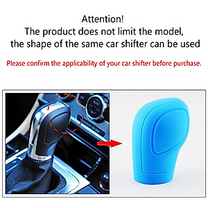 IHOTDER 2PCS Car Gear Shift Cover - Silicone Auto Gear Shift Knob Cover - Preventing Automatic Shifter Knobs Aging - Universal Car Interior Decor Accessories for Women or Man (Black)