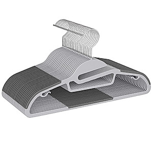 Heavy Duty Plastic Hangers 60 Pack with Non-Slip Design,0.2 Inches Thick,360°Swivel Hook Space Saving Organizer for Bedroom Closet,Shirts,Pants,Strong Enough for Coat (New S Shaped)