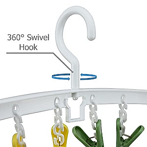 EIKS 2 Pack Hanger Drying Rack with 8 Clips for Drying Socks, Bras, Towel, Underwear, Scarf, Hat, Apply for Home Outdoor Travel Portable