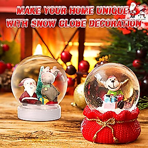 Mimorou 12 Pcs 3.9 Inch Christmas Plastic S Globe with Screw Off Cap Clear Fillable Water Globe DIY S Globes with White Base for Crafts Home Decoration Display Plant