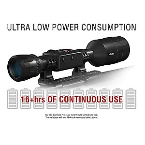 ATN Thor 4, Thermal Rifle Scope with Full HD Video rec, WiFi, GPS, Smooth zoom and Smartphone controlling thru iOS or Android Apps