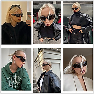 LASPOR Wrap Around Sport Sunglasses for Women Men Sport Shades Glasses y2k sunglasses (Green Frame/Grey Lens)