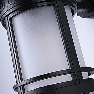TEmkin Black Exquisite Outdoor Sconce Wall Lamp Waterproof Anti-Rust Wall Lighting Retro Creative Courtyard Wall Lights E27 Bulb Base for Patio Garden Courtyard