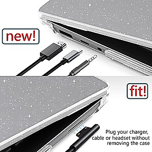 Batianda Premium Protective Case for 13.5 inch Microsoft Surface Laptop 5 4 3 with Metal Palm Rest - Slim Design with Superior Impact Resistance & Keyboard Cover & Screen Protector, Bling Clear