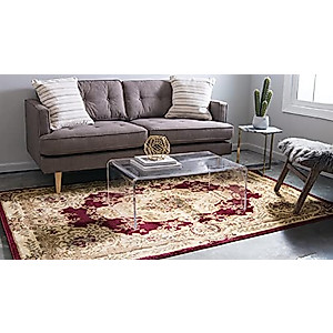 Unique Loom Versailles Collection Traditional Classic Medallion Motif Area Rug (3' 3 x 5' 3 Rectangular, Burgundy/ Ivory)