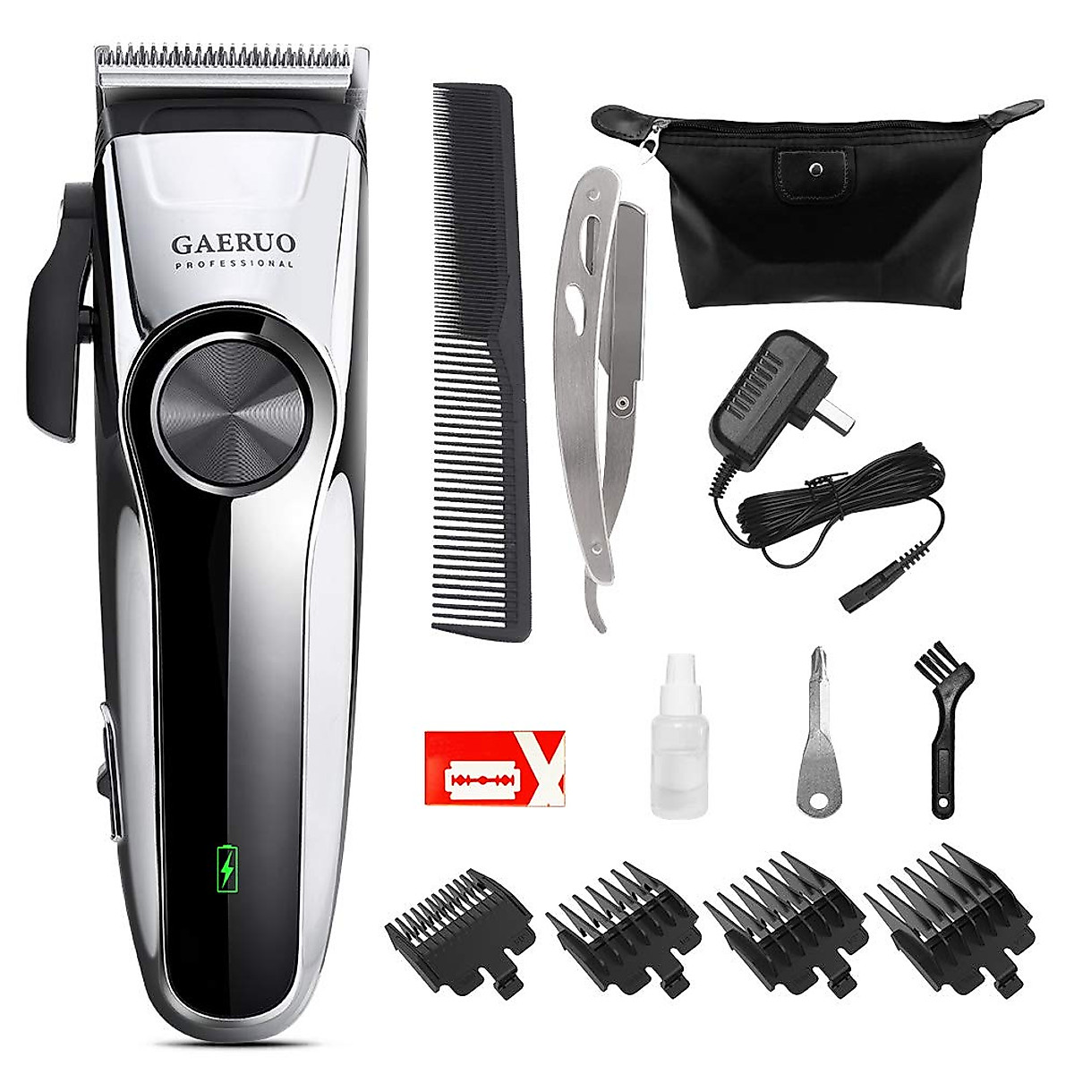 GAERUO Professional Hair Clippers for Men-Cordless/Cord Hair Trimmer,Pro Hair Clipper Cutting Kit,Electric Cutting Trimmer Set, Rechargeable Haircut & Grooming Kit for Baber, Salon, Home RFC-1713