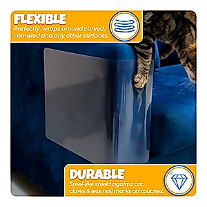 Cat Scratch Furniture Protector- No Pin | Pet Repellent for Couch | One Side Tape Sheets, 17x12 Inches E-MARQUE (Pack of 10)