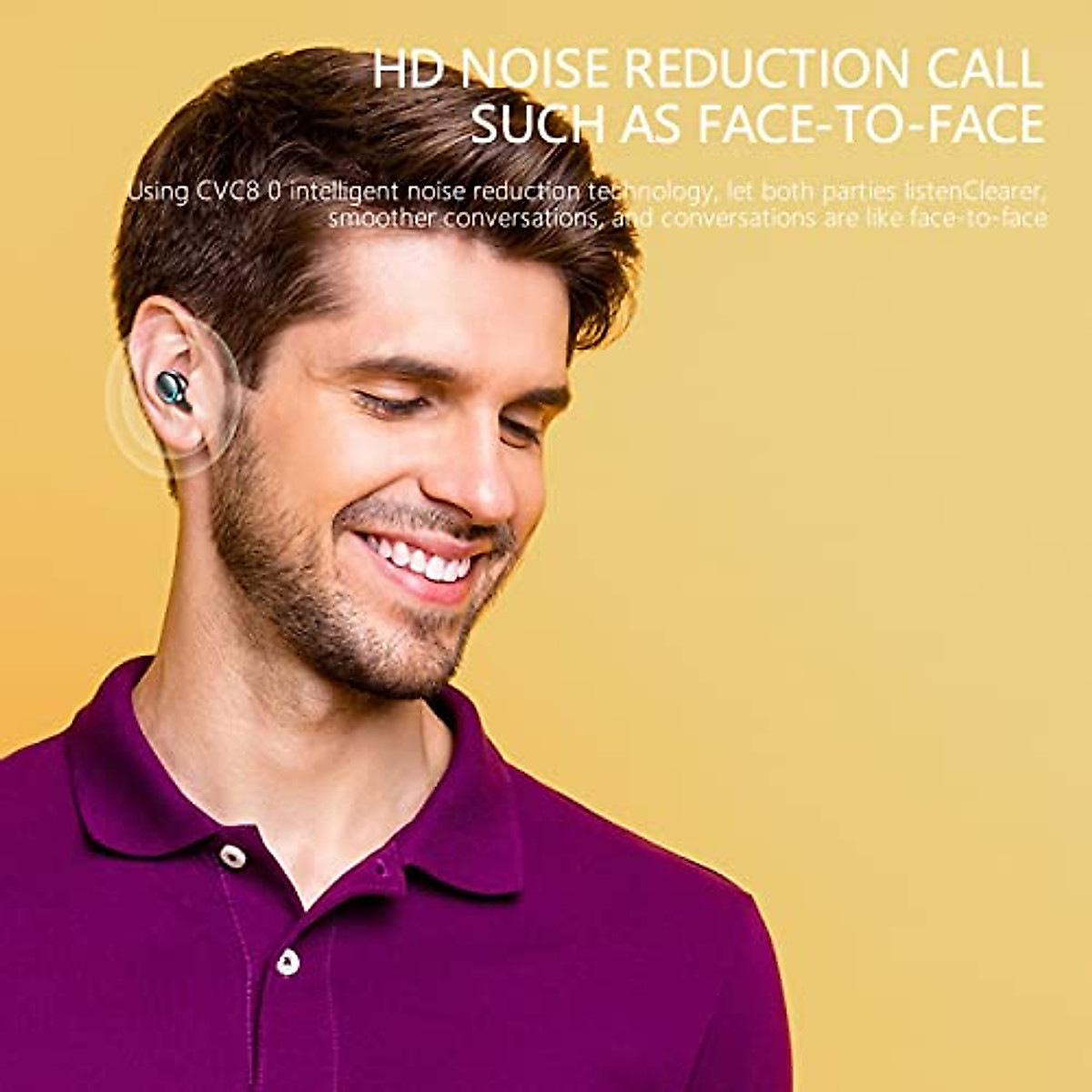 BIERELAOZI Mini Wireless Sports Earbuds Waterproof Bluetooth Headphones with Fast Charging Case, Noise Canceling Headset in-Ear Stereo Ear Buds Earphones