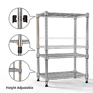 MZG 450 lbs Wire Storage Shelving 3-Tier Utility Shelving Unit Steel Organizer Wire Rack for Home,Kitchen,Office,Chrome(11.8" D x 17.7" W x 26.3" H)