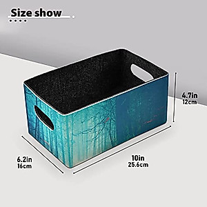 Autumn Forest Road Storage Basket Felt Storage Bin Collapsible Towel Storage Toy Storage Box Organizer for Kids Bedroom Magazine