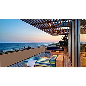 Eden's Decor Balcony Privacy Screen Fence Brown 2'6"x 15' Privacy Screen Mesh UV Protection Weather-Resistant for Patio, Deck, Porch, Railing, Gardening Custom